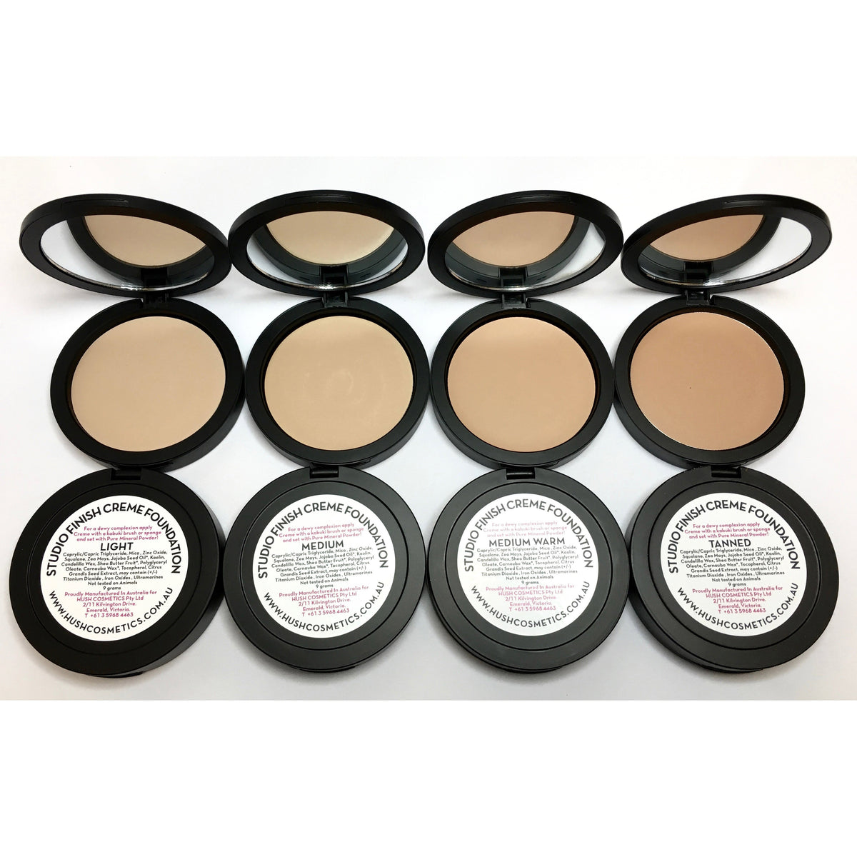 HUSH Studio Finish Cream Foundation Compact | HUSH Beauty and SKIN
